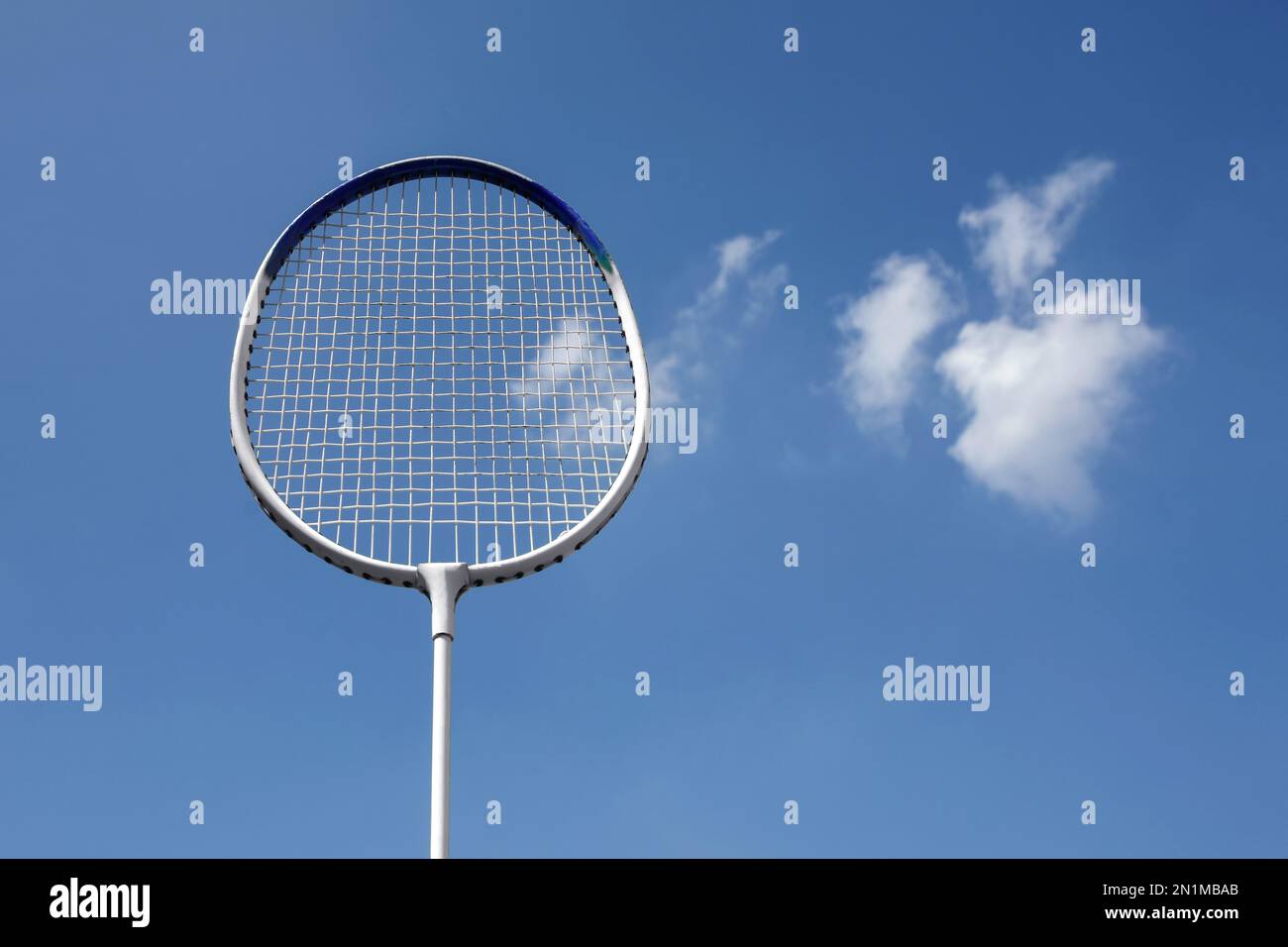 white racket net with white clouds background. illustration of struggle ...
