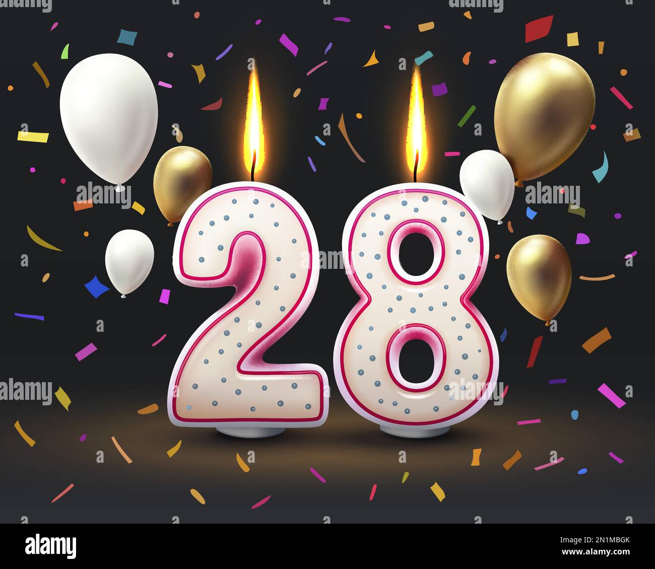 Happy Birthday years. 28 anniversary of the birthday, Candle in the ...