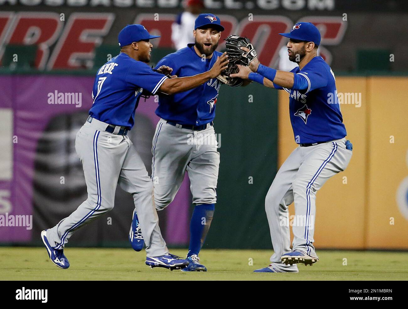Toronto Blue Jays' Ben Revere, Kevin Pillar and Jose Bautista, from ...