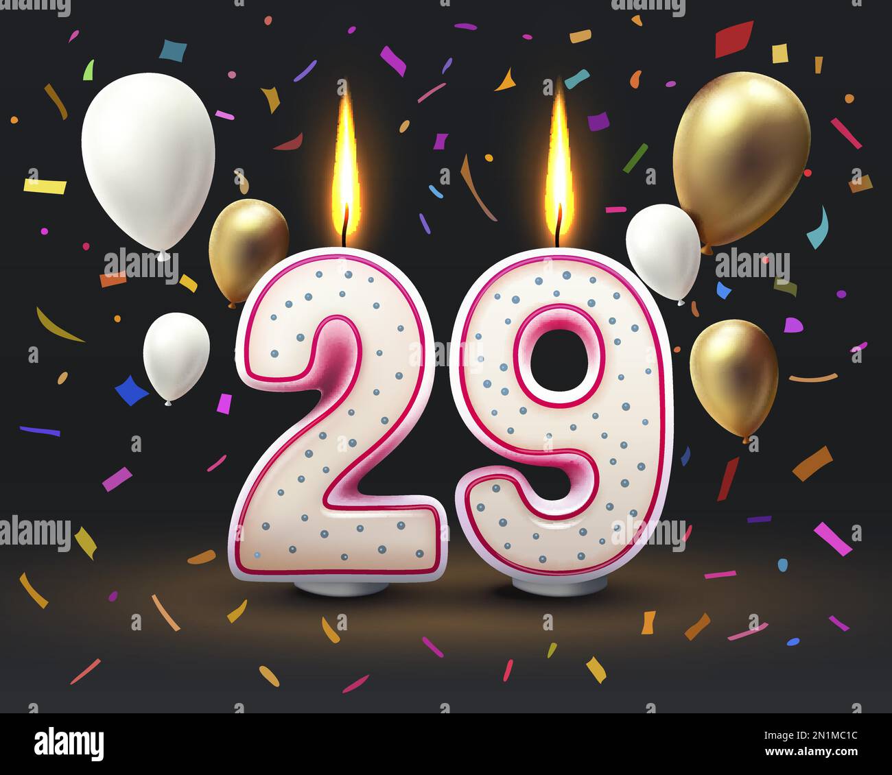 Happy Birthday years. 29 anniversary of the birthday, Candle in the ...