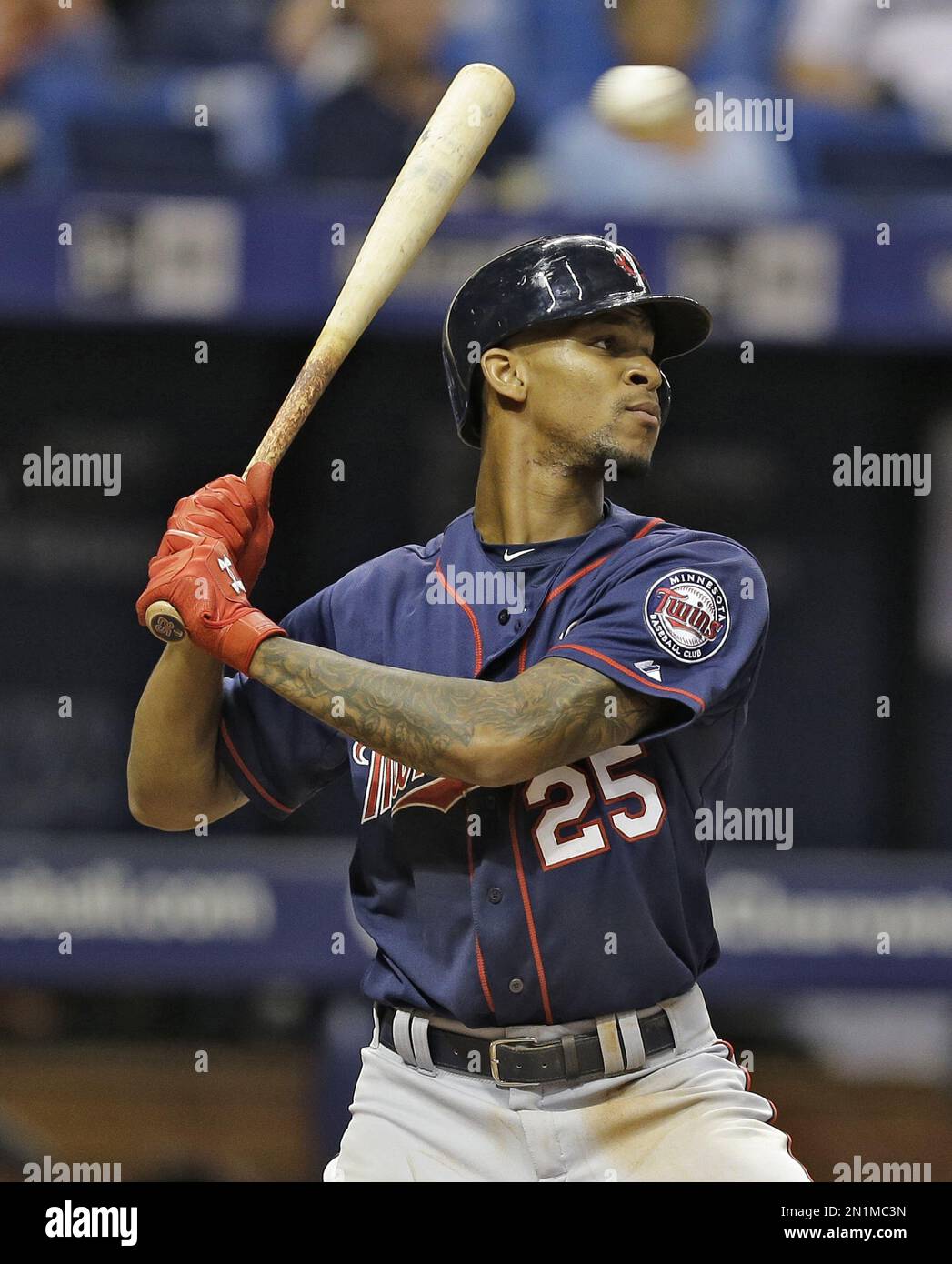Minnesota Twins' Byron Buxton takes a pitch rom Tampa Bay Rays relief ...