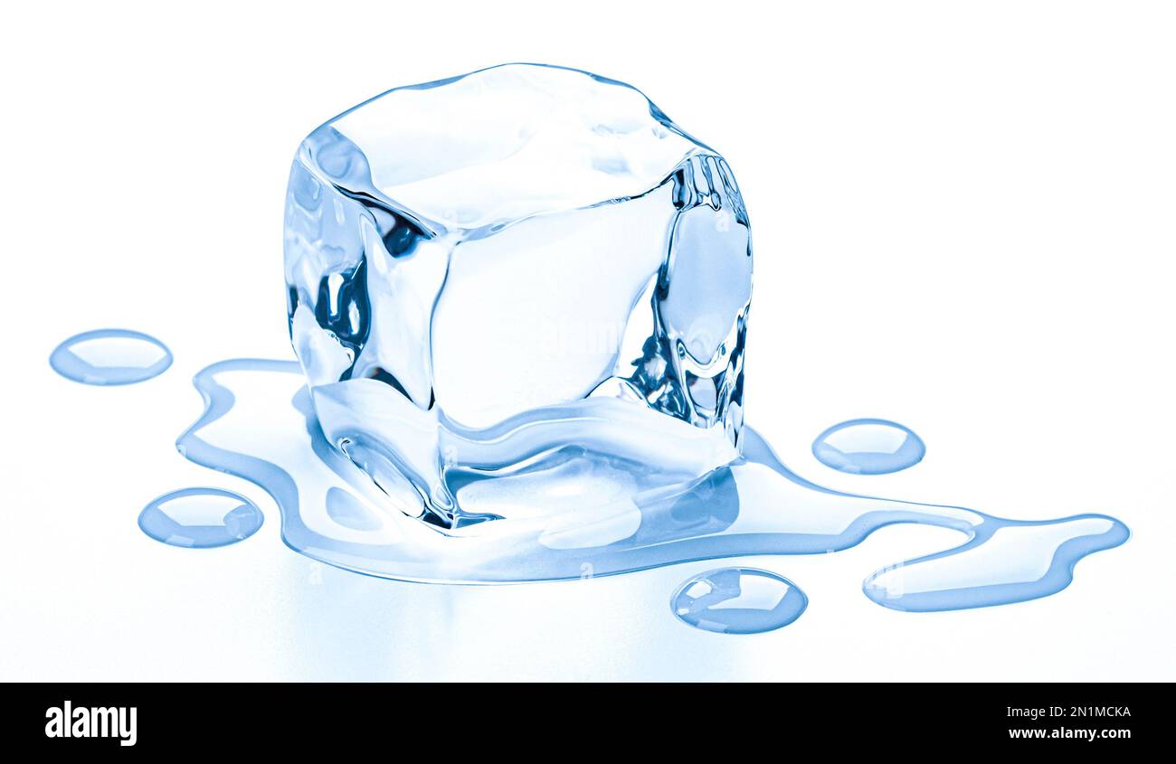 One ice cube isolated on white background Stock Photo - Alamy