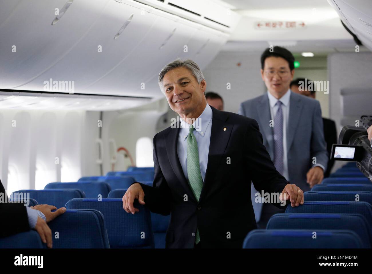 Ray Conner, left, Boeing president and CEO of commercial airlines ...