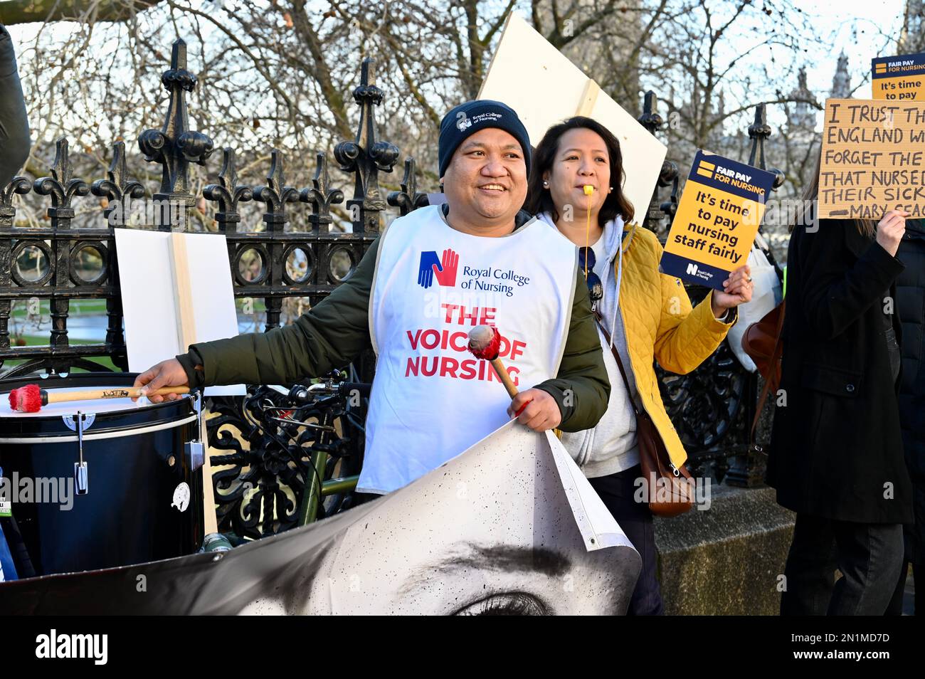 London, UK. 6th February, 2023. RCN Nurses joined the picket line ...