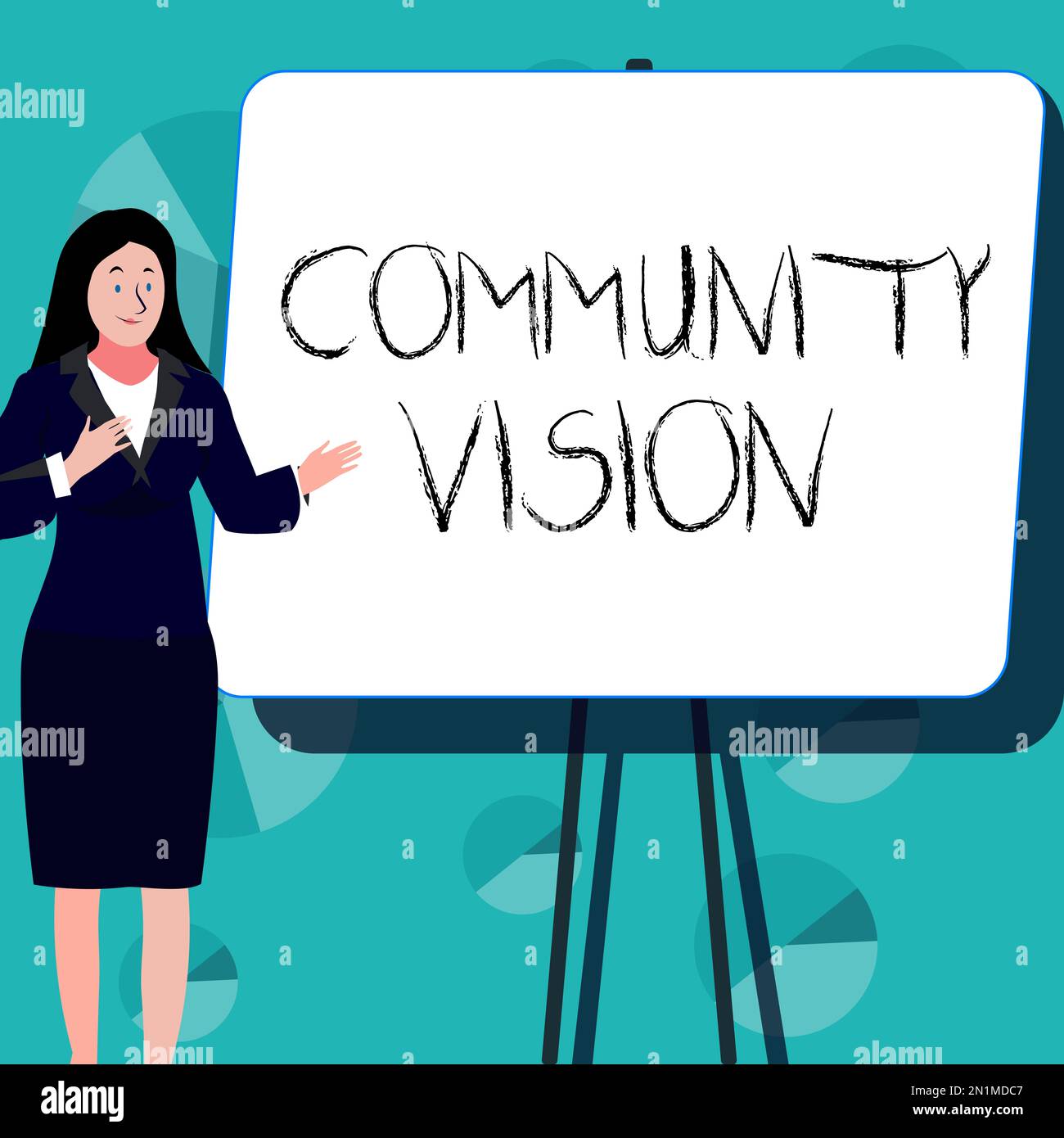 Text showing inspiration Community Vision, Business showcase ...