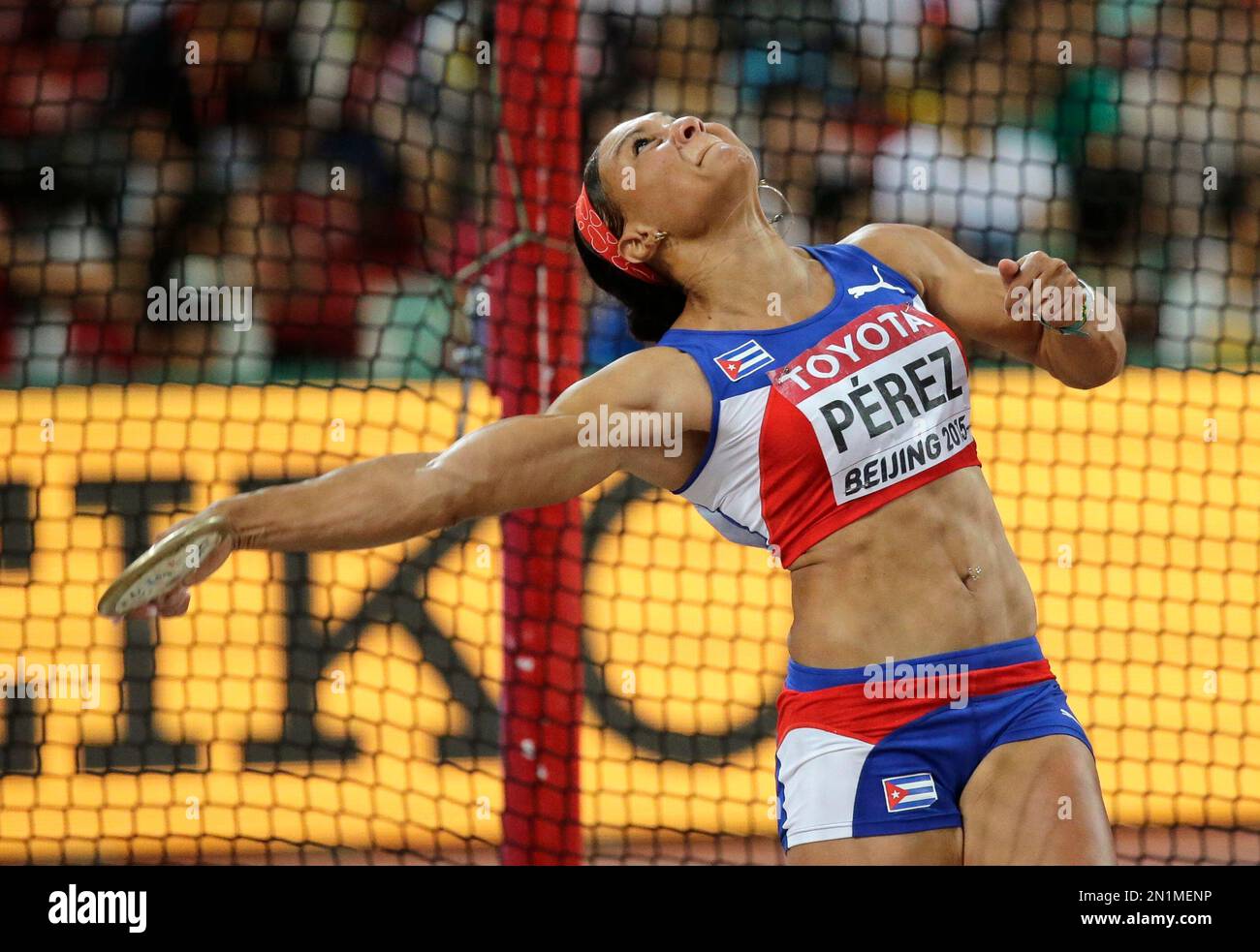 Cuba's Yaime Perez competes in the women’s discus final World Athletics ...