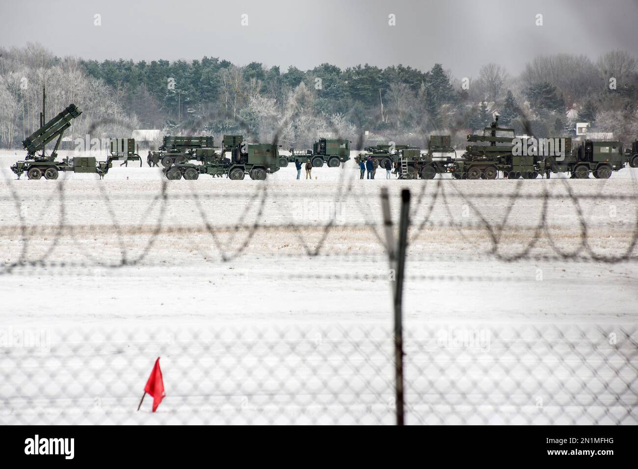 Warsaw, Poland. 06th Feb, 2023. Patriot missile launchers pointing into ...