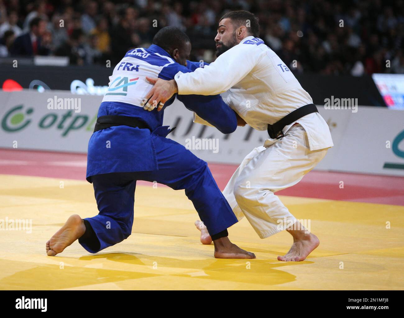 Alpha Oumar Diallo of France and Nugzari Tattalashvili of UAE during the Judo Paris Grand Slam ...