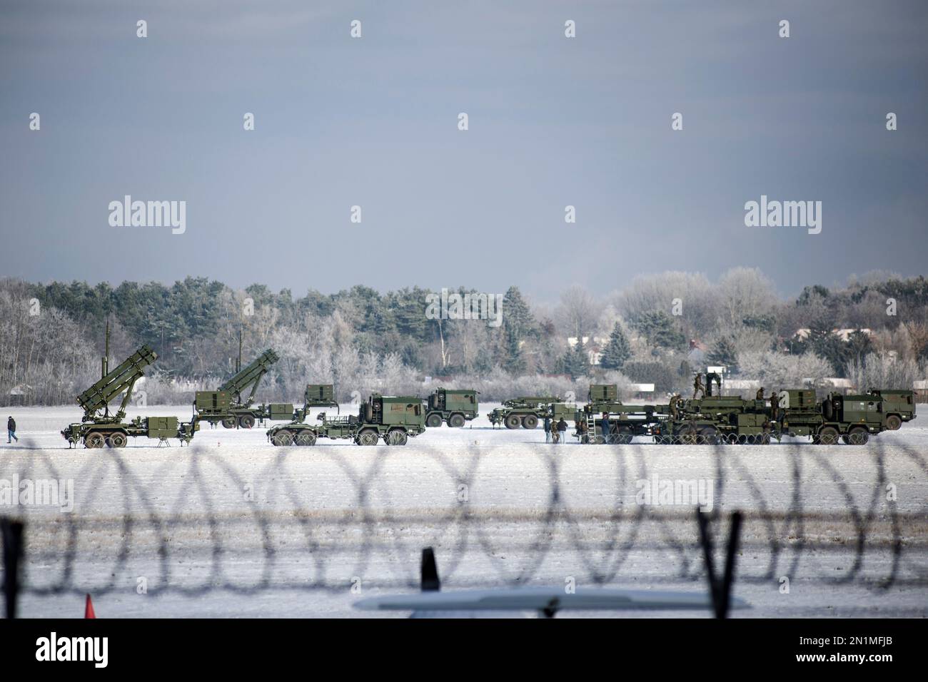 Warsaw, Poland. 06th Feb, 2023. Patriot missile launchers pointing into ...