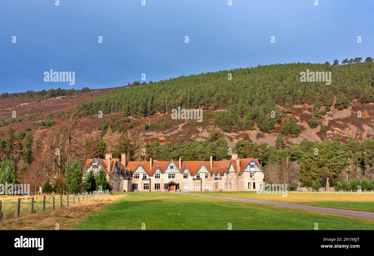 Braemar Aberdeenshire Scotland Mar Lodge Estate blue sky over the ...