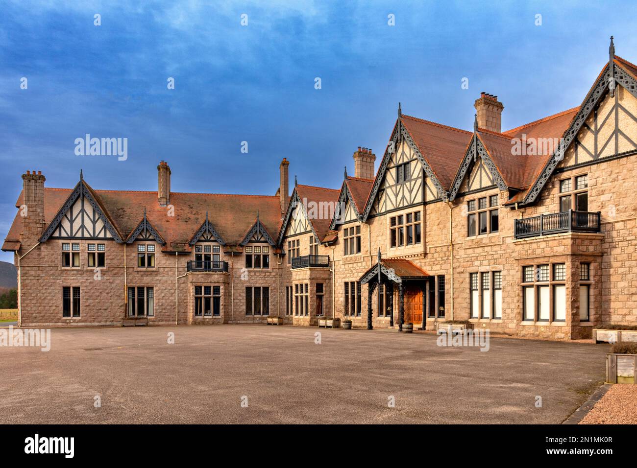 Braemar Aberdeenshire Scotland Mar Lodge Estate blue sky over the ...