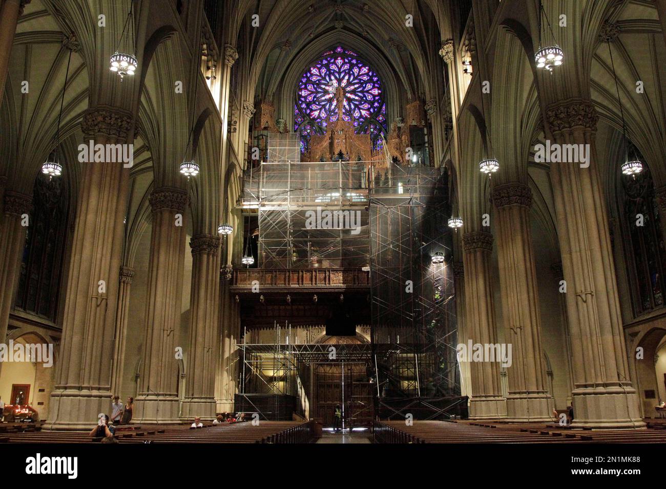 This Tuesday, July 3 2012 photo shows scaffolding surrounding the organ ...