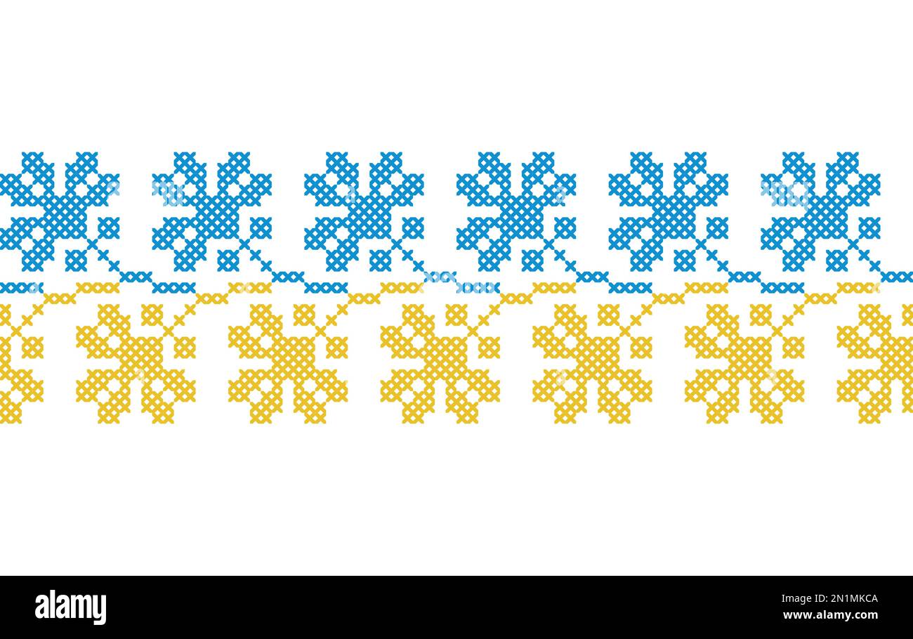 Ukrainian patriotic floral pattern in yellow and blue colors. Vector ...