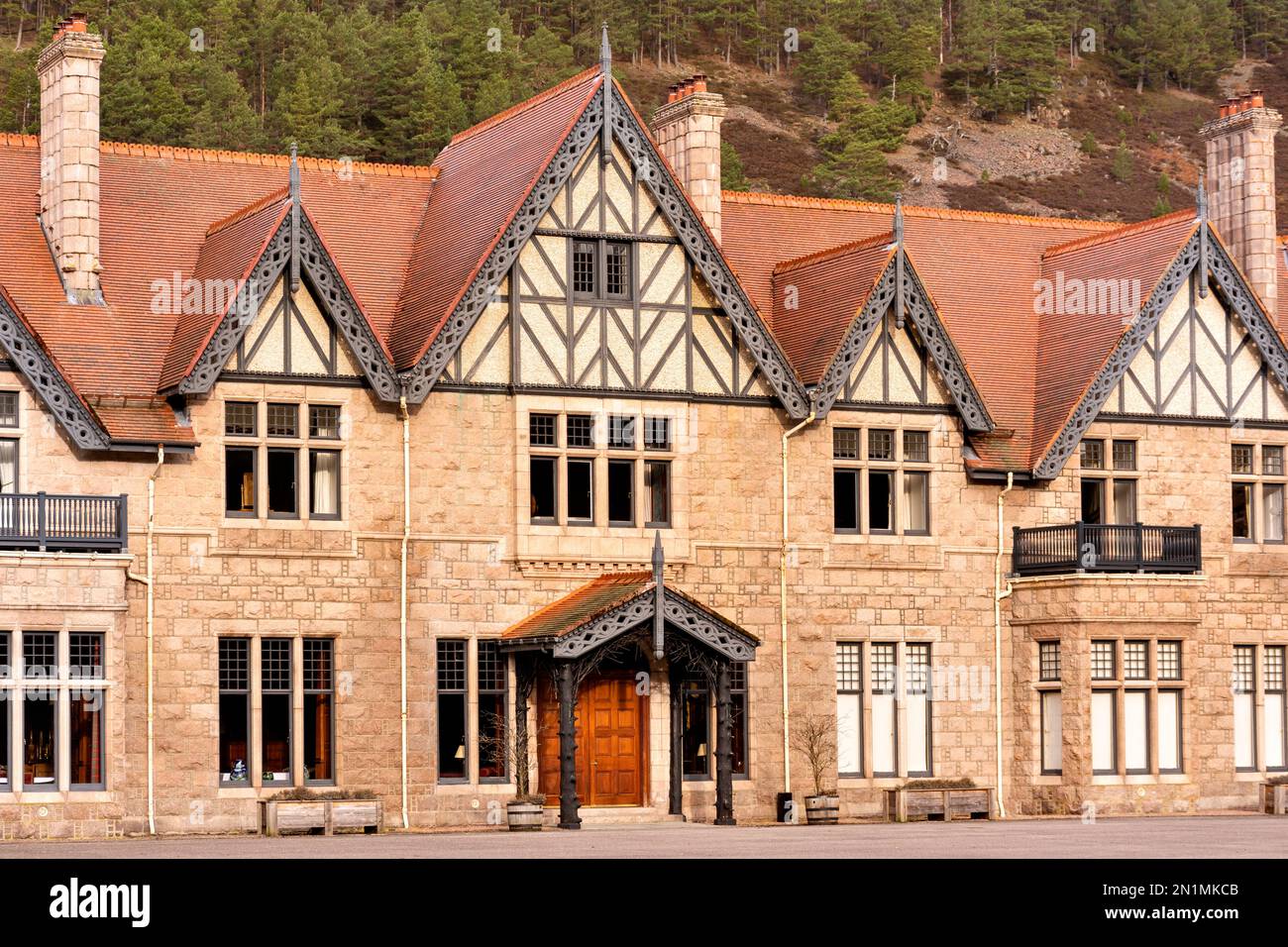 Braemar Aberdeenshire Scotland Mar Lodge Estate building and entrance ...