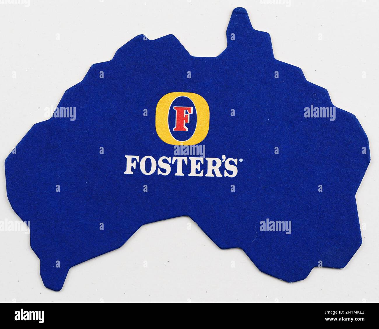 Cardboard beer coaster with logo Foster's in the shape of Australia ...