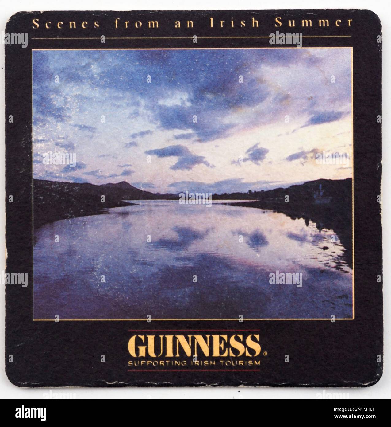 Vintage cardboard beer coaster with logo Guinness. Guinness is a beer ...