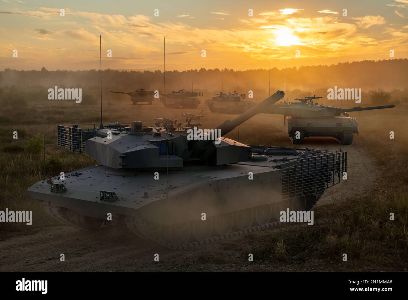 Modern basic tanks during training exercises Stock Photo - Alamy