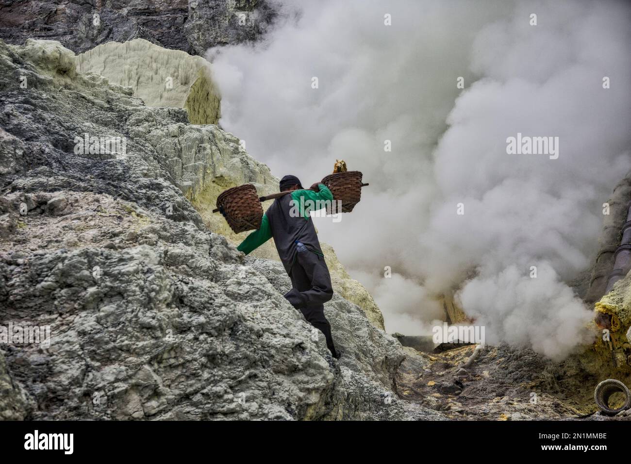 Kawah Ijen sulphur mining, Java, Indonesia Stock Photo - Alamy