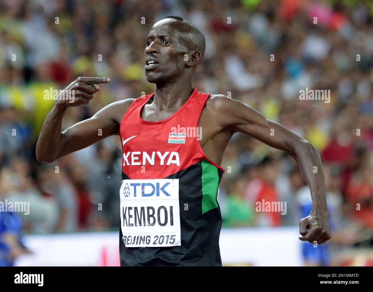 Kenya's Ezekiel Kemboi celebrates after winning the gold medal in the ...