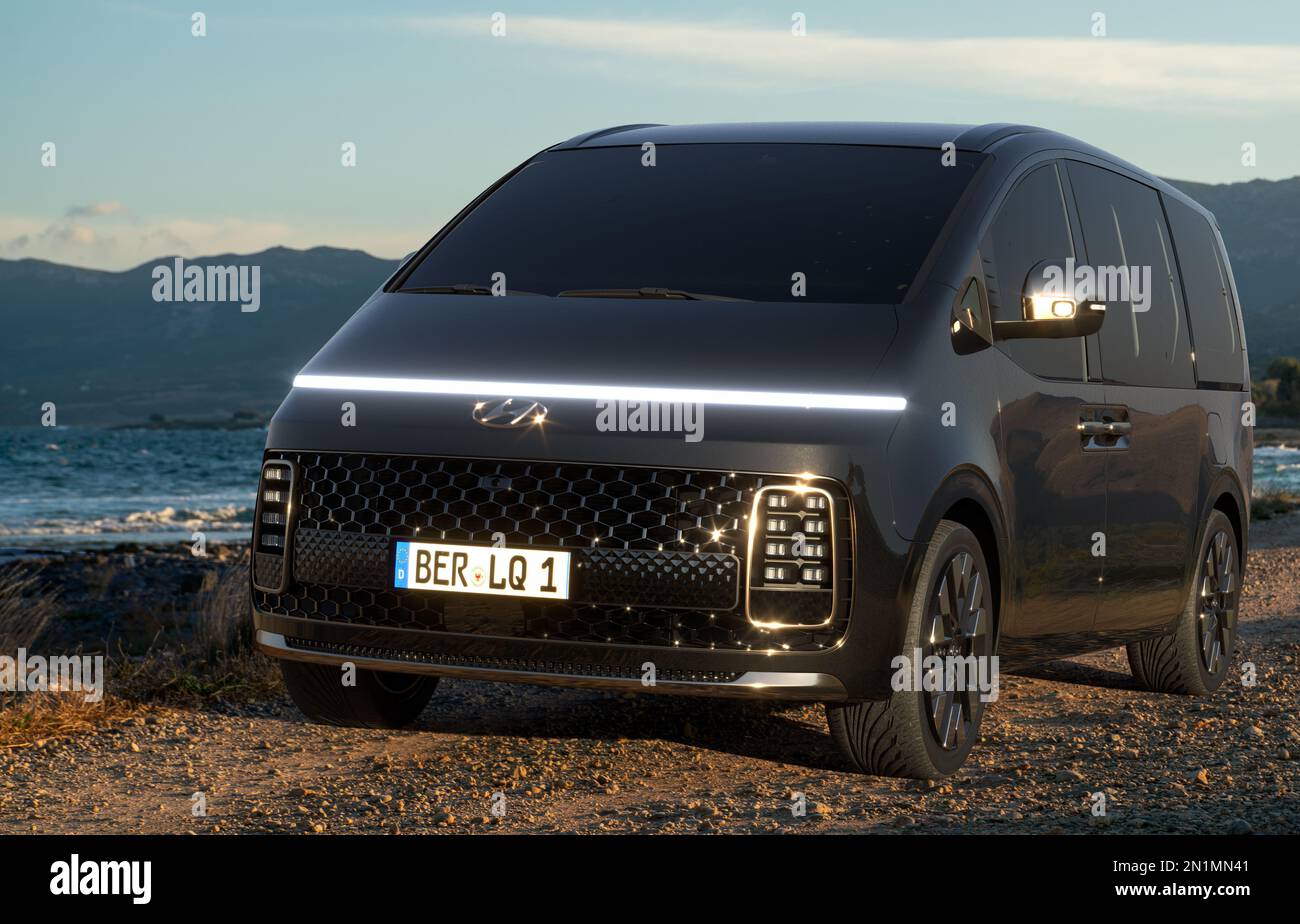 futuristic minivan, the Hyundai Staria Stock Photo - Alamy