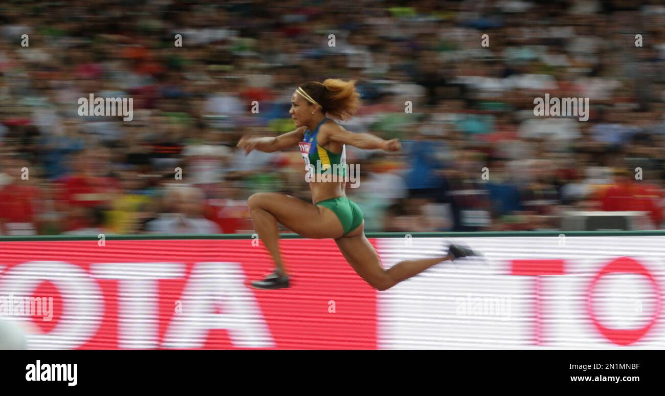 Brazil's Keila Costa competes in the women’s triple jump final at the ...