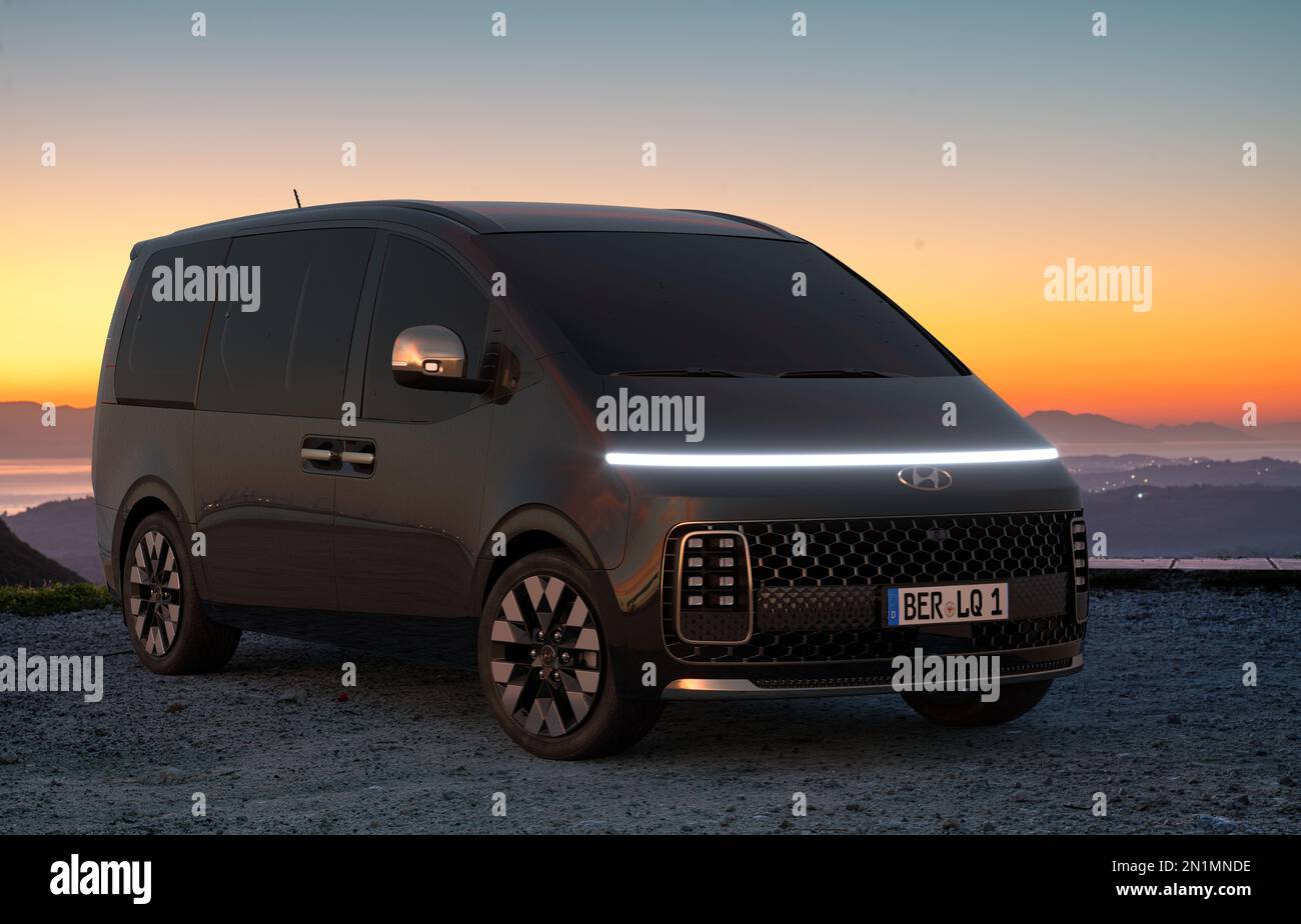 futuristic minivan, the Hyundai Staria Stock Photo - Alamy