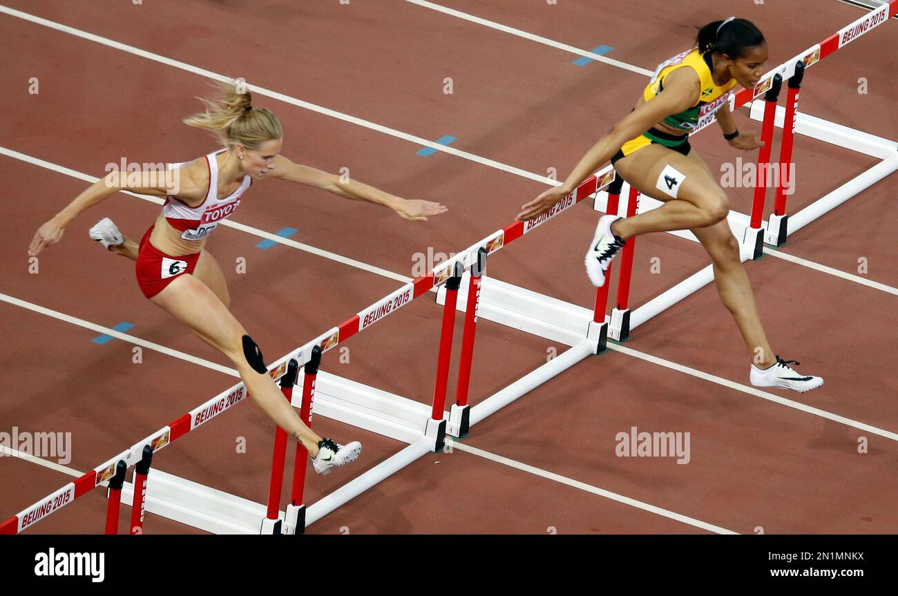 Denmark's Sara Slott Petersen, left, and Jamaica's Kaliese Spencer ...