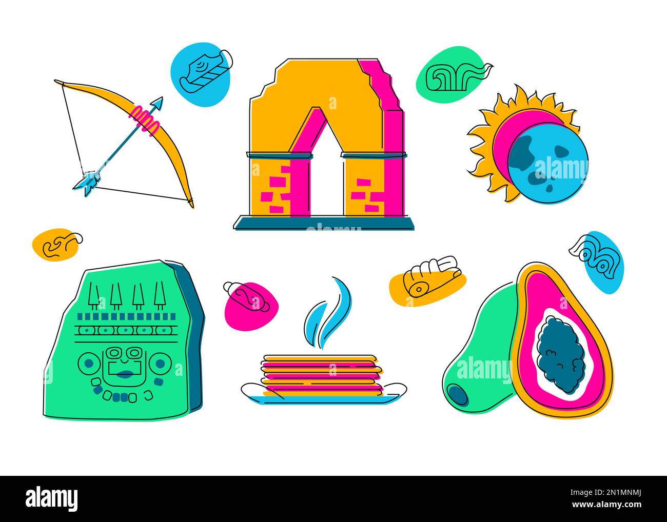 Ancient life and food - flat design style illustration set Stock Vector ...