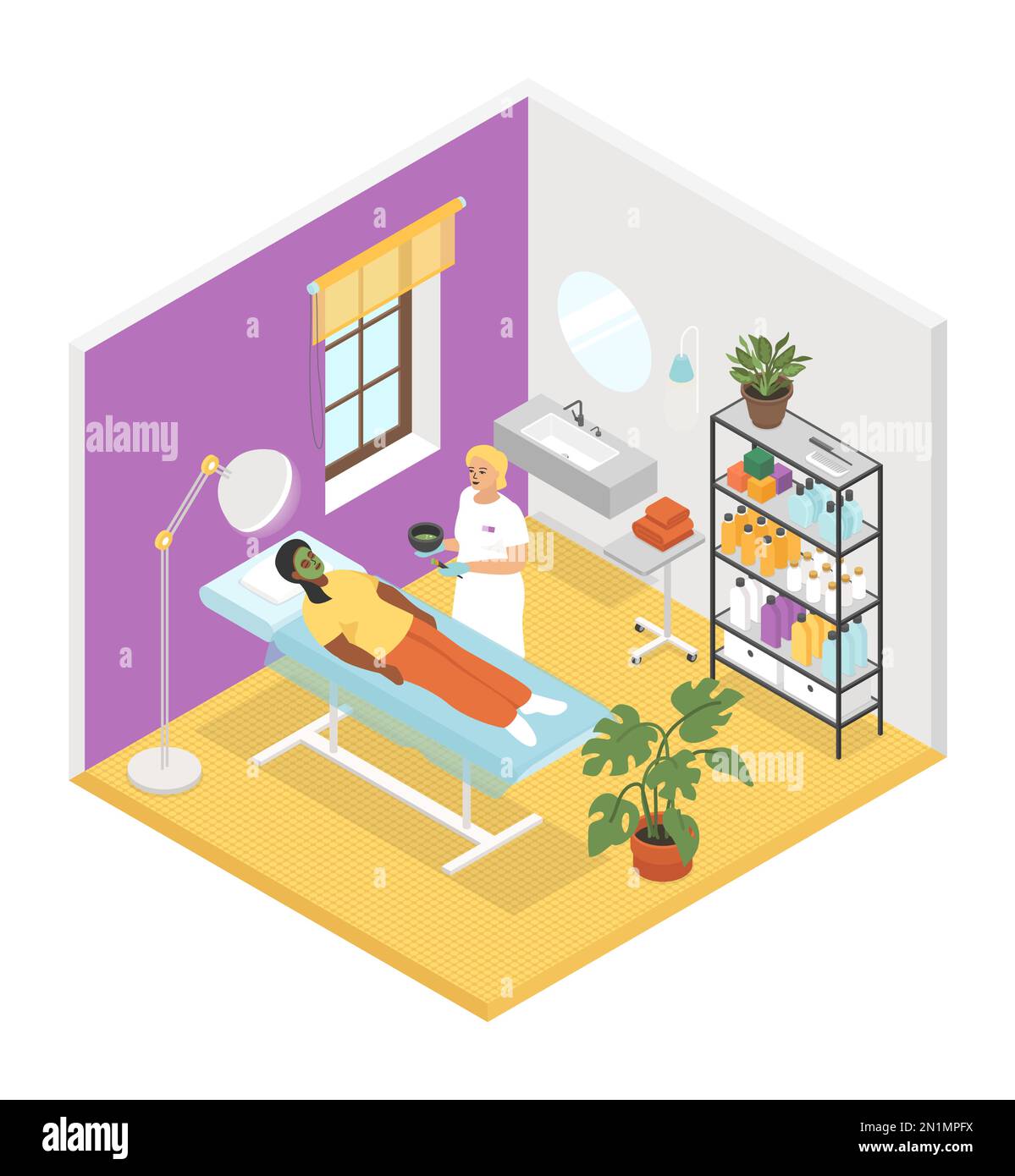 Wellness salon - modern vector colorful isometric illustration Stock Vector Image & Art - Alamy