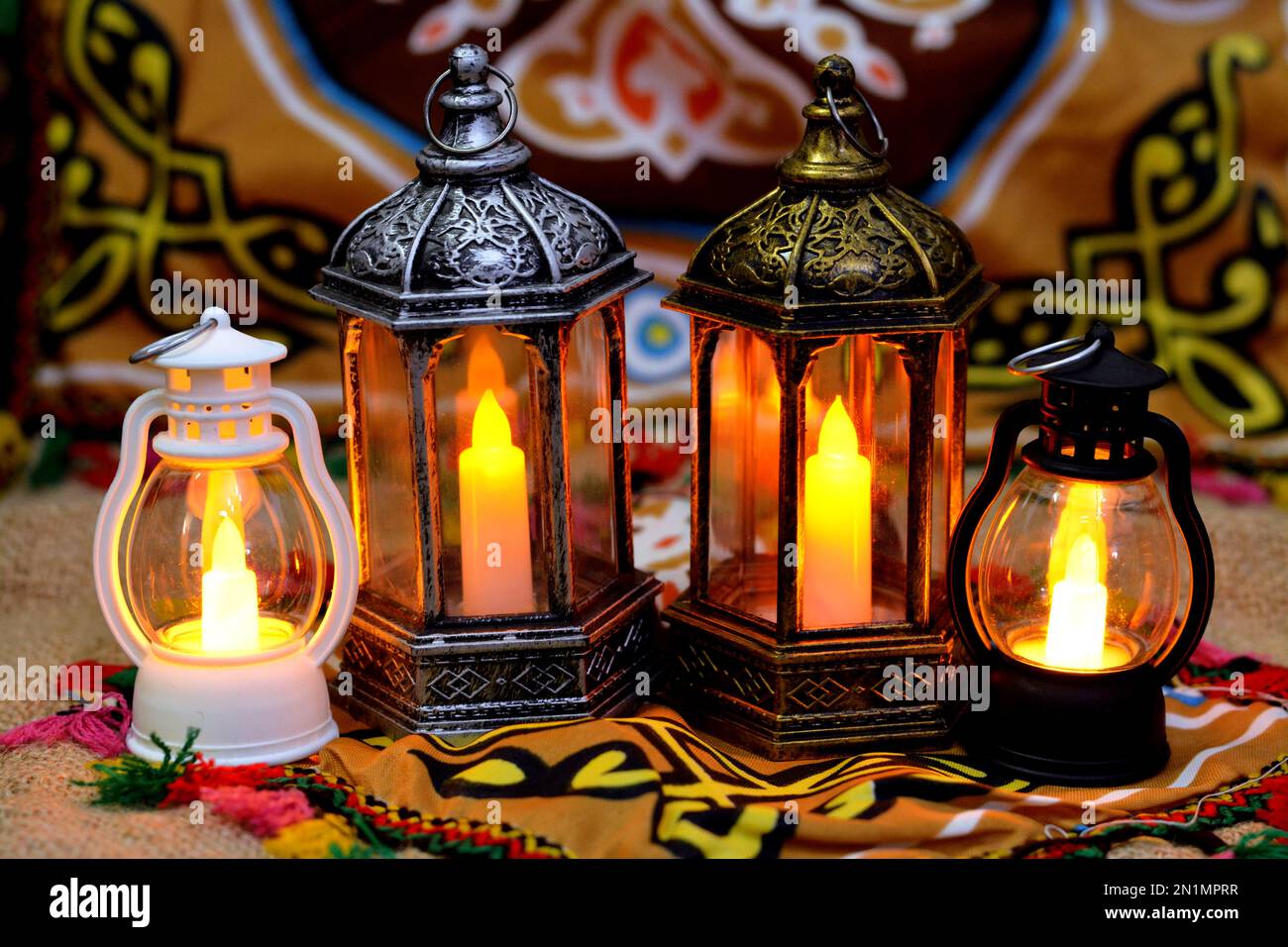 Ramadan Lantern lamp or Fanous Ramadan on a Ramadan background as a ...