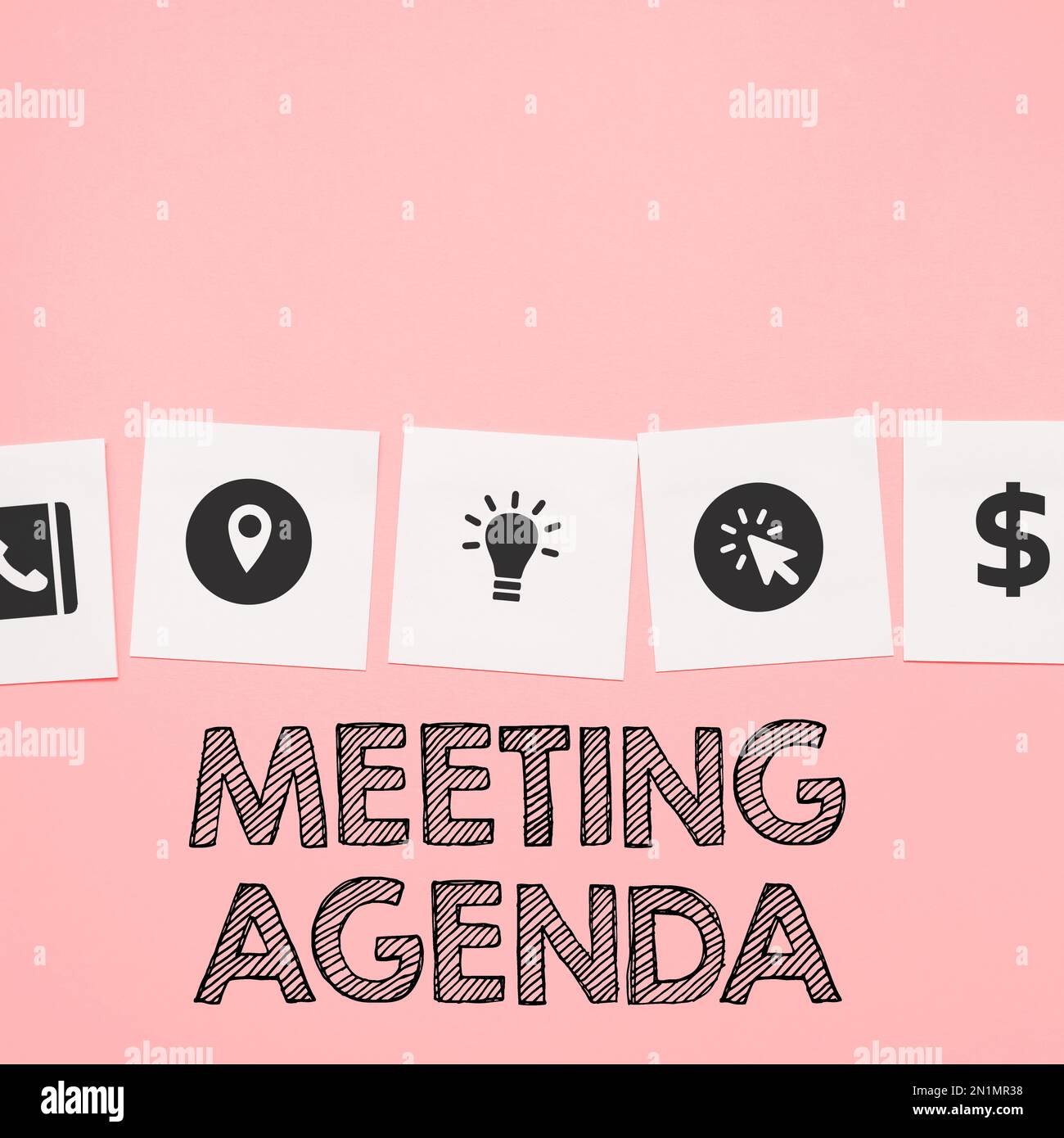 Text showing inspiration Meeting Agenda. Business idea An agenda sets ...