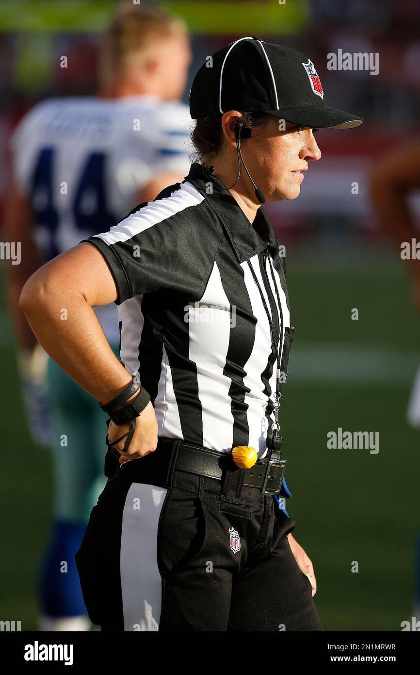 Line judge Catherine Conti during the second half of an NFL preseason ...