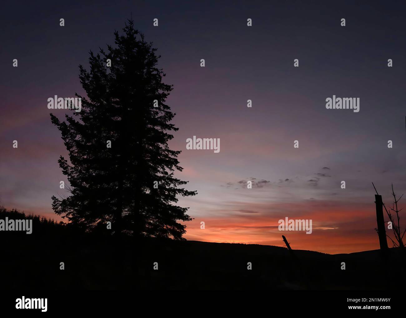 Sunset over fields in rural Dumfries, SW Scotland Stock Photo - Alamy