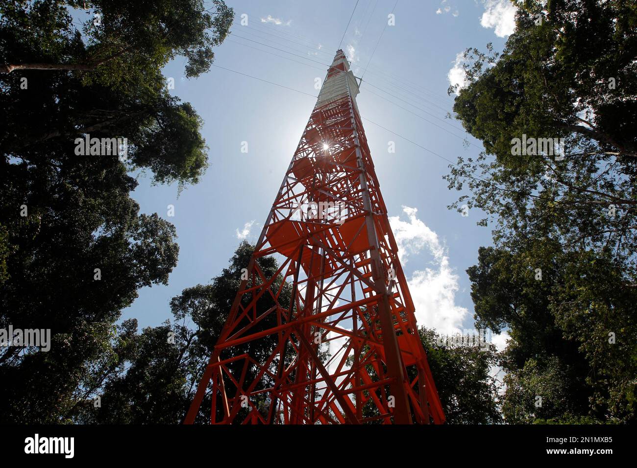 The Amazon Tall Tower Observatory (ATTO) stands in Sebastiao do Uatuma ...