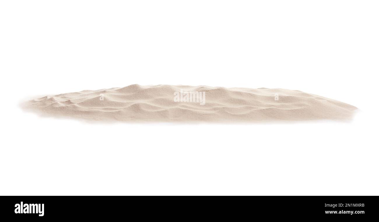 Pile of dry beach sand on white background Stock Photo - Alamy