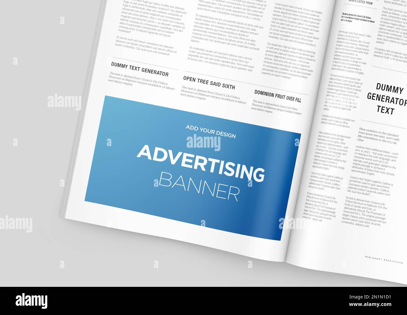 Newspaper Advertising Magazine Brochure Mockup 3D Rendering White ...
