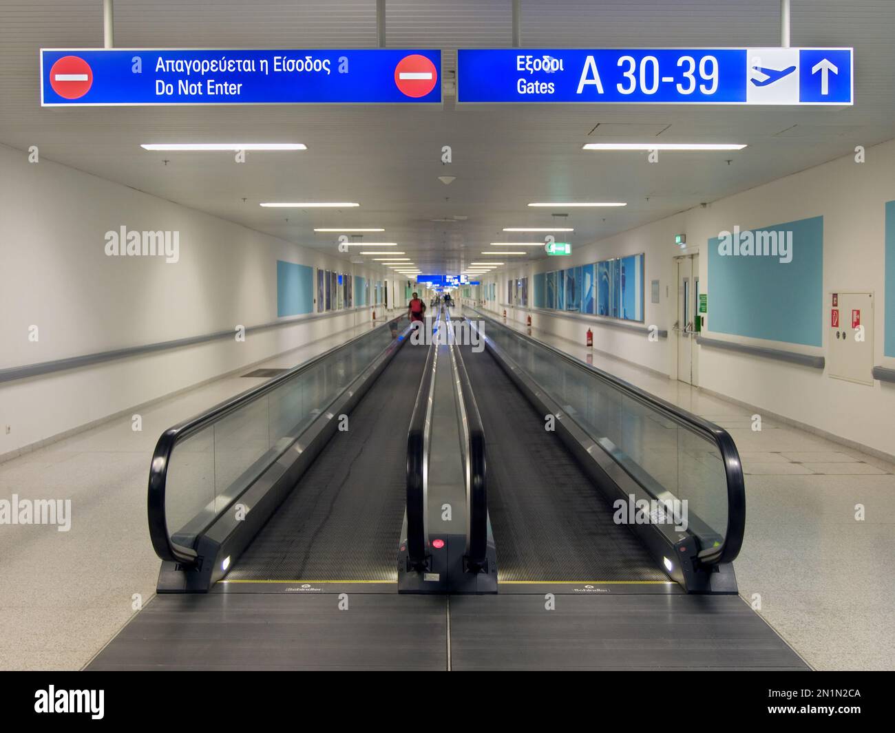 Passenger pathway at Athens Airport, Athens Airport, ATH, Athen ...