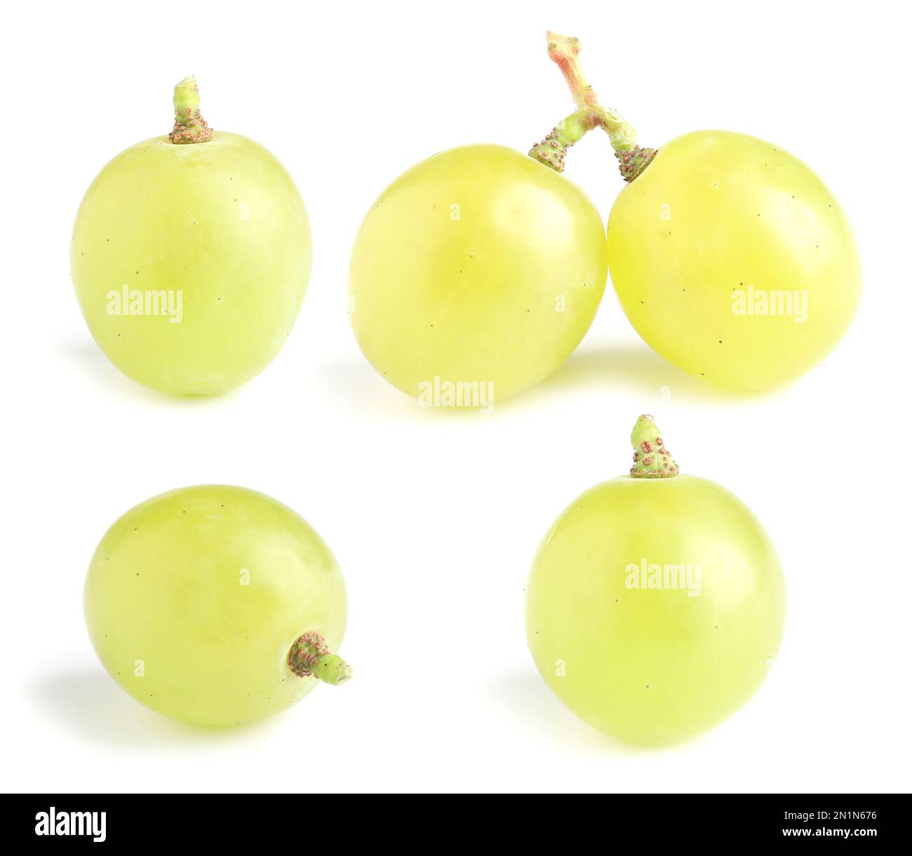 Set of fresh grapes on white background Stock Photo - Alamy