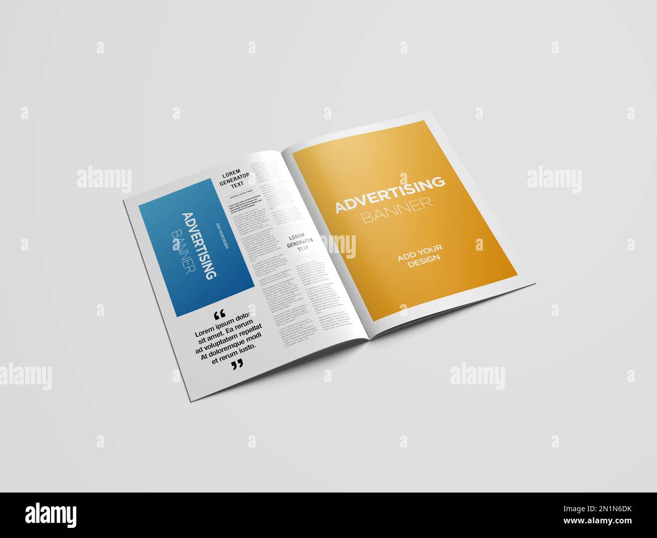 Newspaper Advertising Magazine Brochure Mockup 3D Rendering White ...