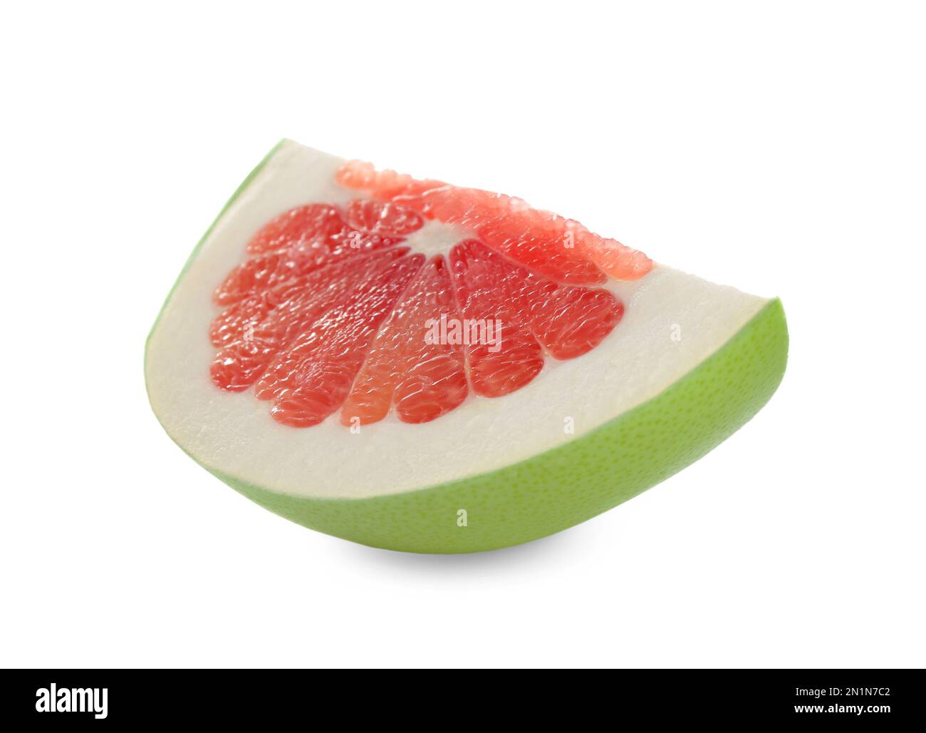 Slice of red pomelo isolated on white Stock Photo - Alamy