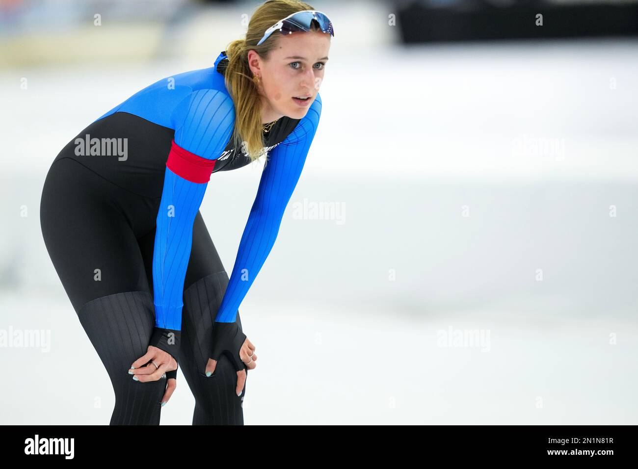 HEERENVEEN, NETHERLANDS - FEBRUARY 5: Meike Veen competing on the ...