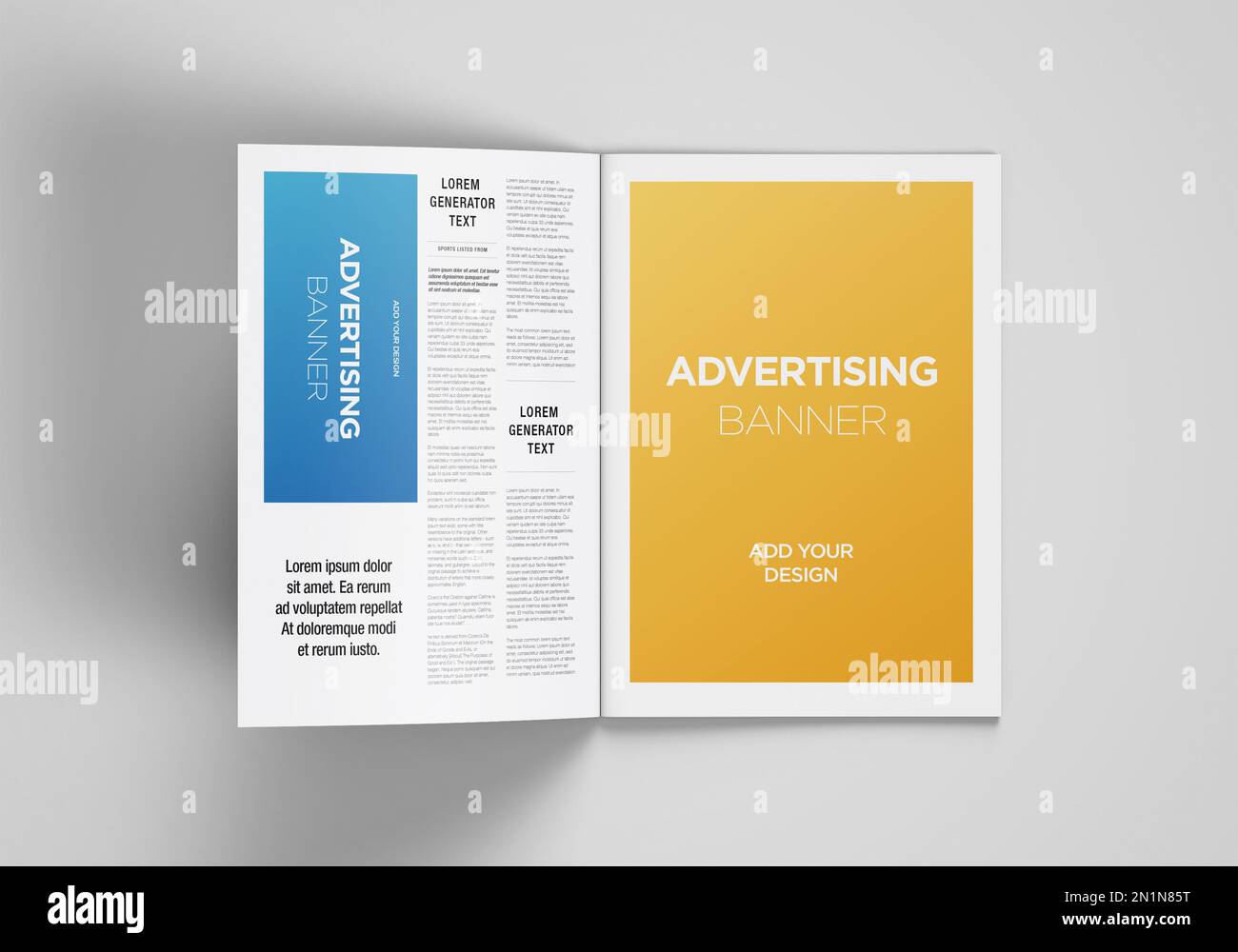 Newspaper Advertising Magazine Brochure Mockup 3D Rendering White ...