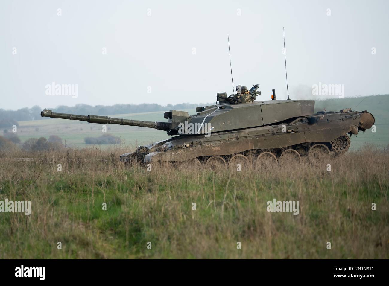A beautiful view of a battle tank on a combat exercise Stock Photo - Alamy