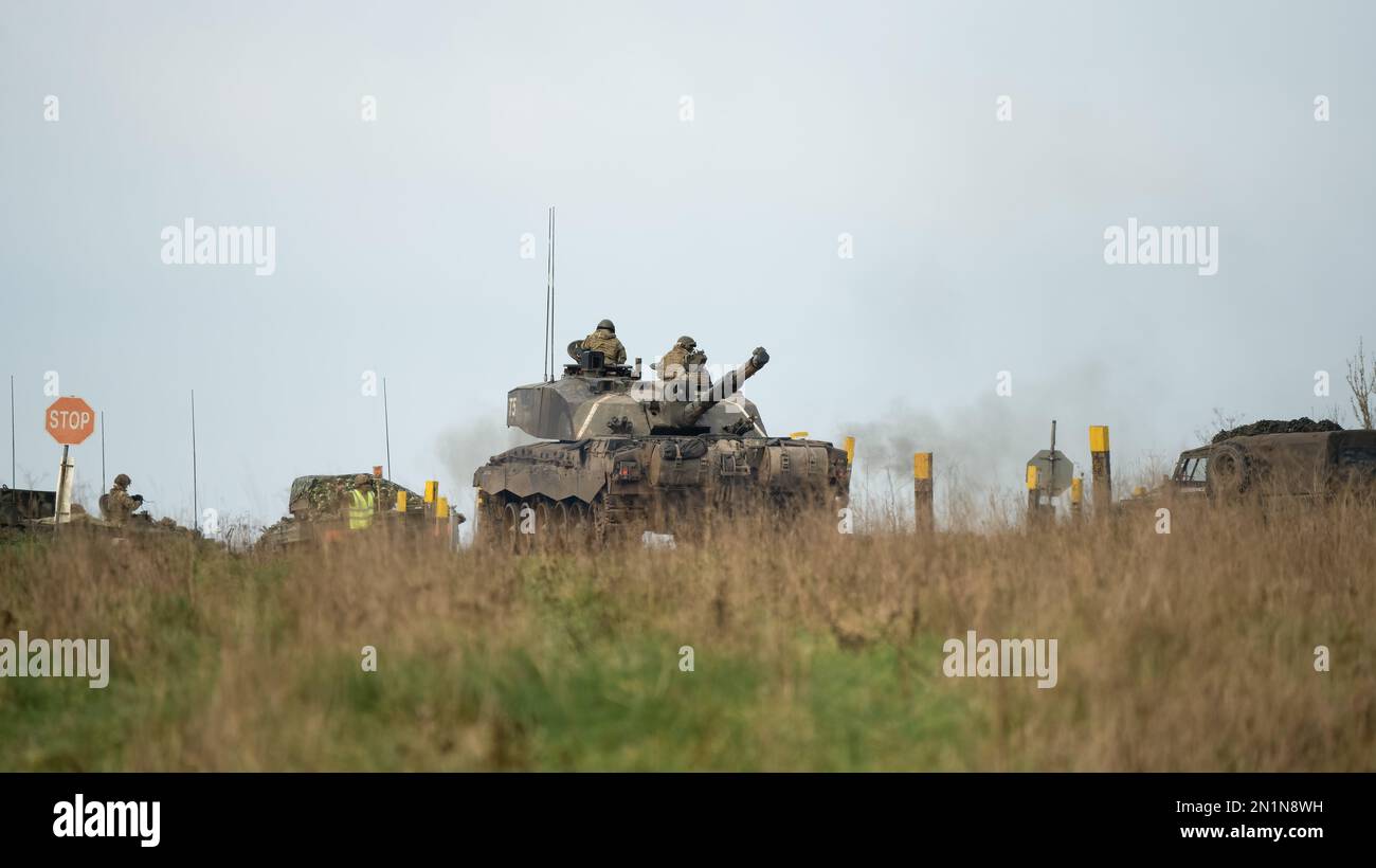 A beautiful view of a battle tank on a combat exercise Stock Photo - Alamy