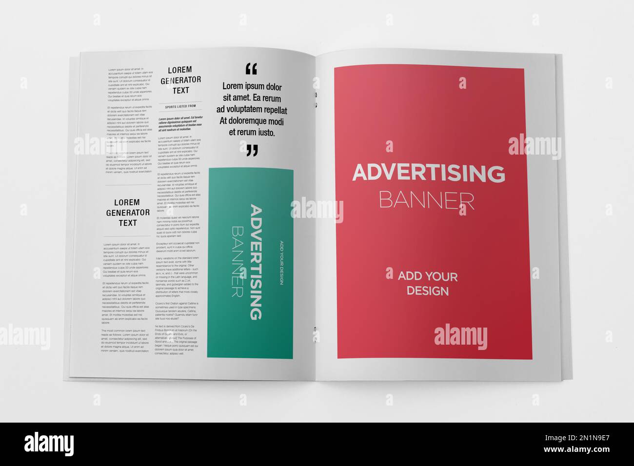 Newspaper Advertising Magazine Brochure Mockup 3D Rendering White ...