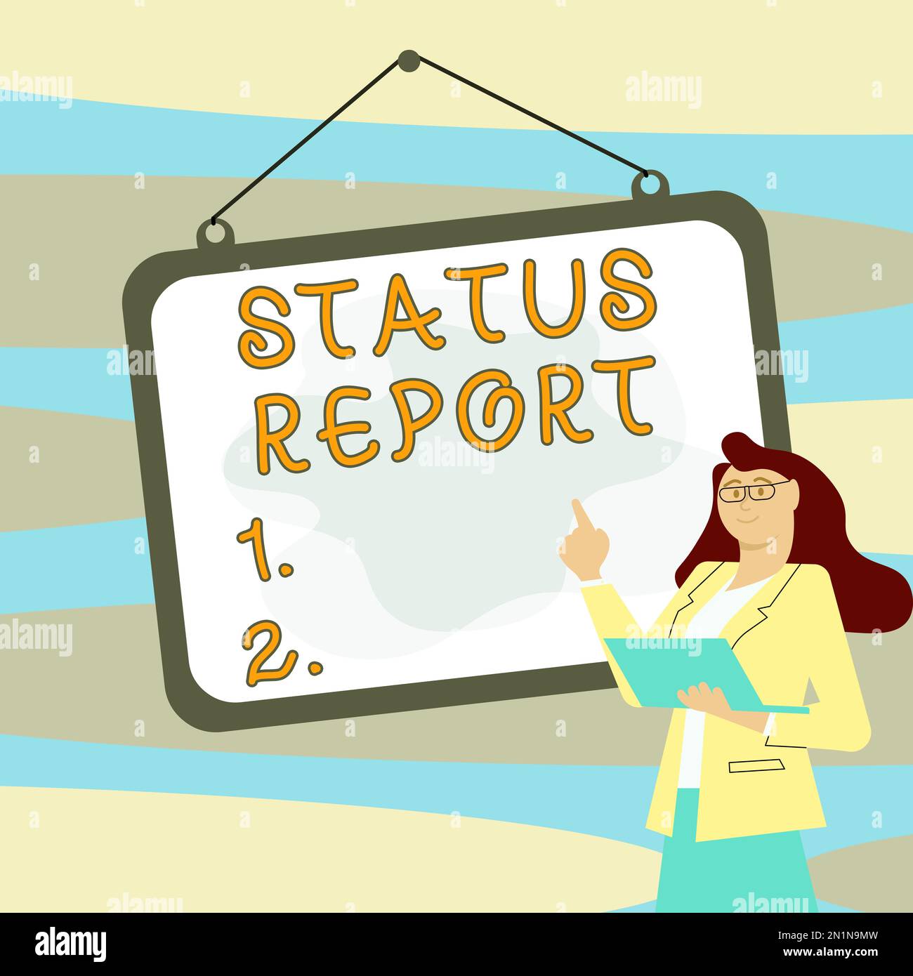 Text Caption Presenting Status Report Word For Update Summary Of
