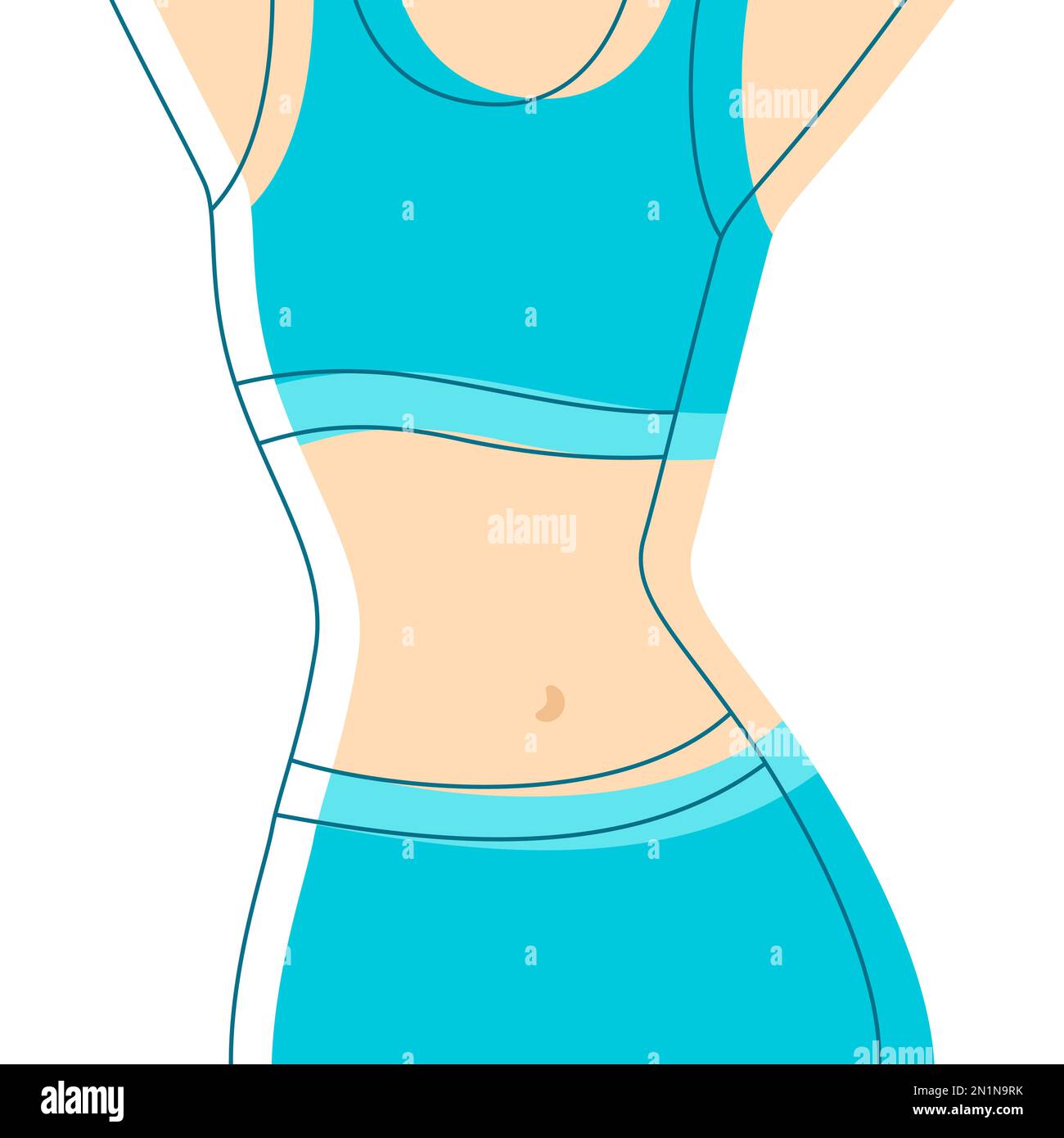 Illustration of slim woman. Sports girl in fitness clothes Stock Vector ...