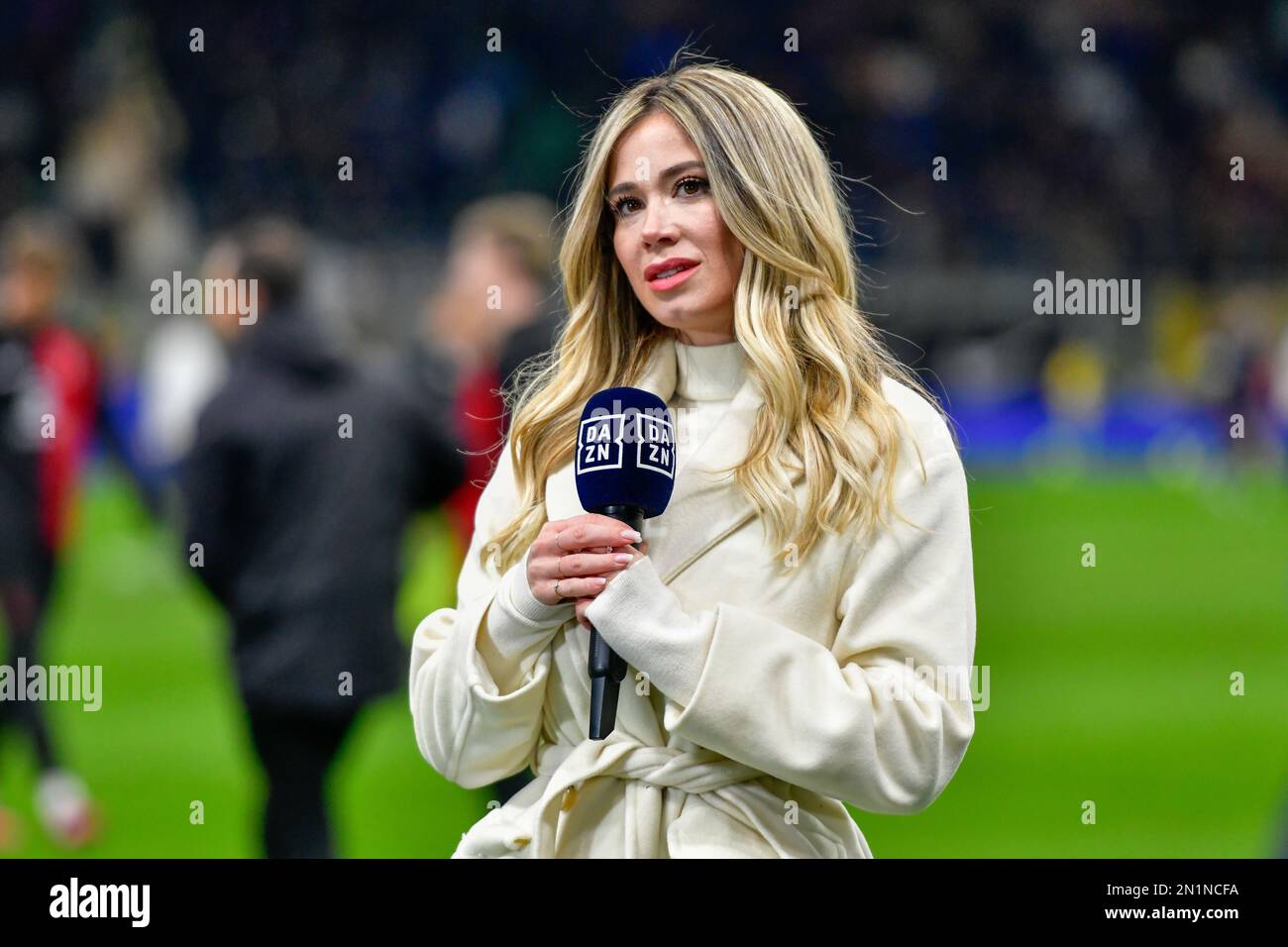 Milano, Italy. 05th Feb, 2023. DAZN TV-presenter Diletta Leotta seen ...