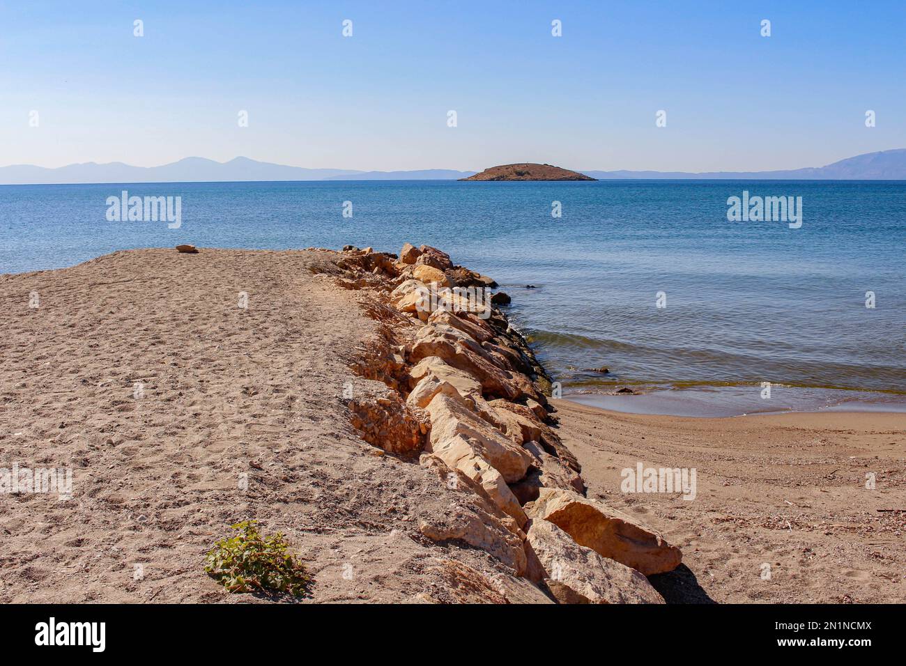 Sand beach in Turkey. Aegean coast. Gumuldur Stock Photo - Alamy