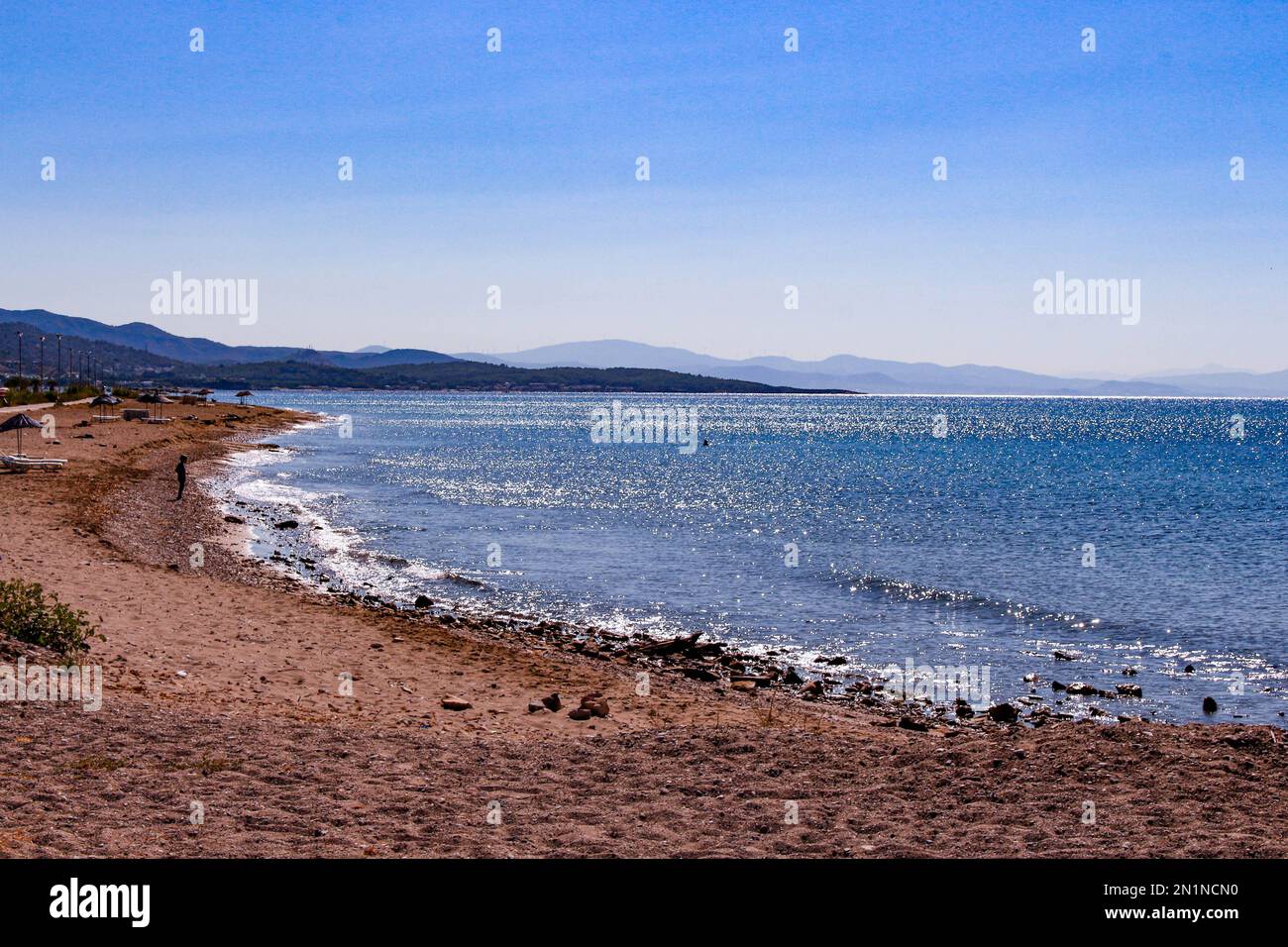 Sand beach in Turkey. Aegean coast. Gumuldur Stock Photo - Alamy
